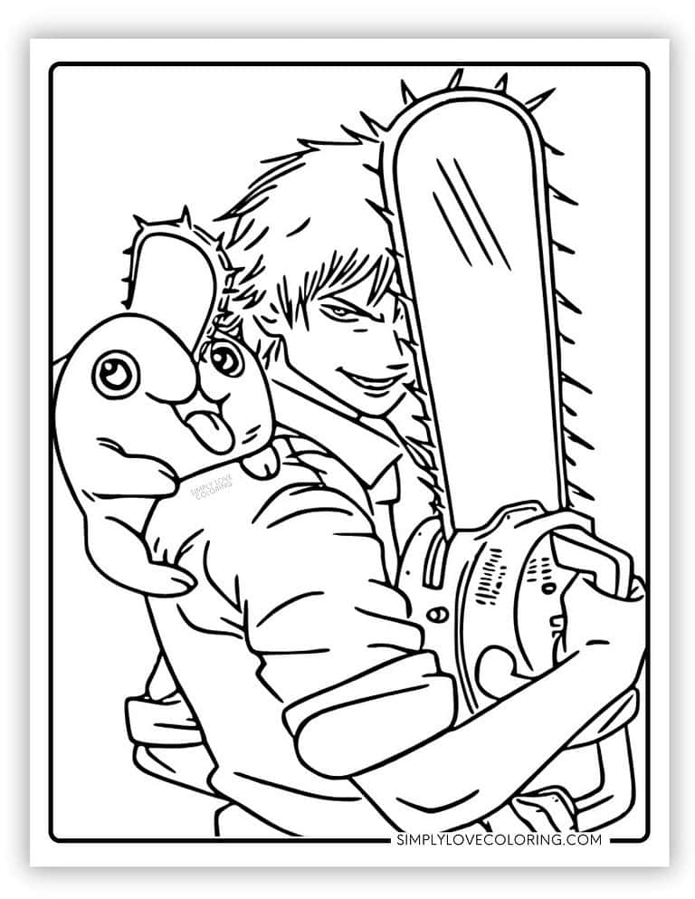 Chainsaw Man Coloring Pages (Free PDF Printables) - Simply Love Coloring