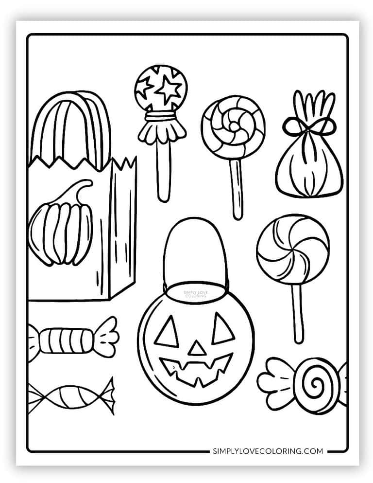 Halloween Candy Coloring Pages (Free PDF Printables) - Simply Love Coloring