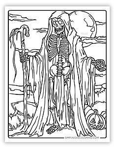 Skeleton Coloring Pages (Free PDF Printables) - Simply Love Coloring