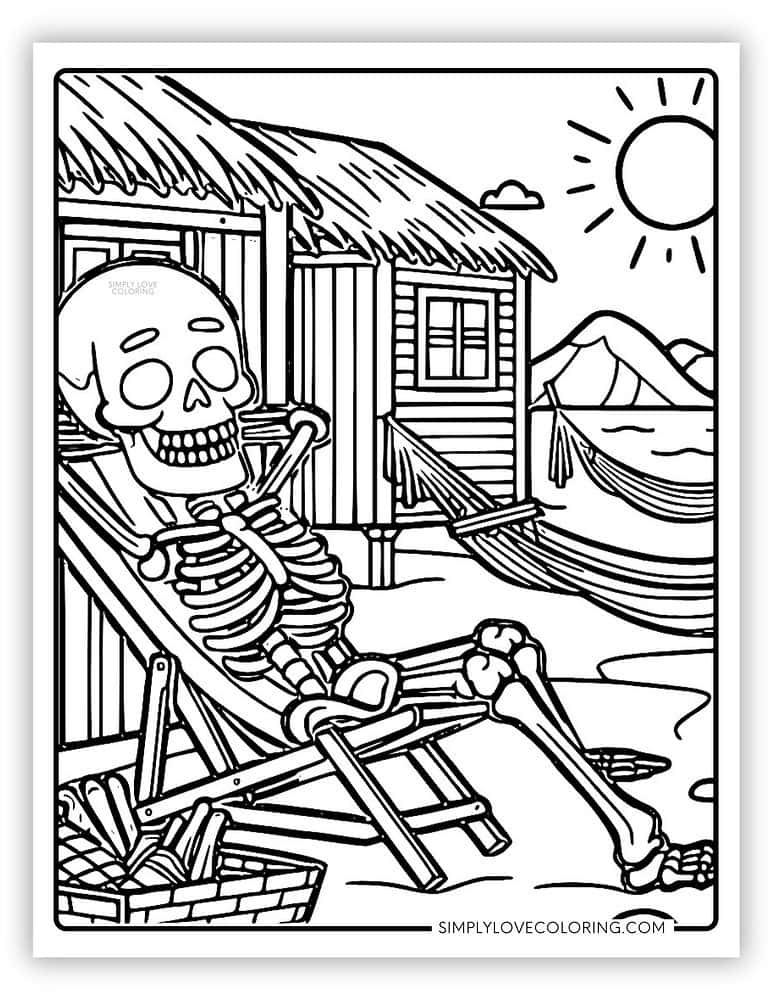Skeleton Coloring Pages (Free PDF Printables) - Simply Love Coloring