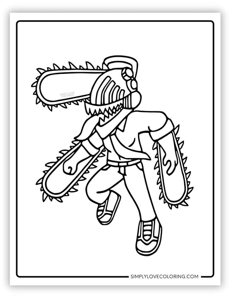 Chainsaw Man Coloring Pages (Free PDF Printables) - Simply Love Coloring