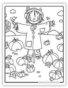 Scarecrow Coloring Pages (Free PDF Printables) - Simply Love Coloring