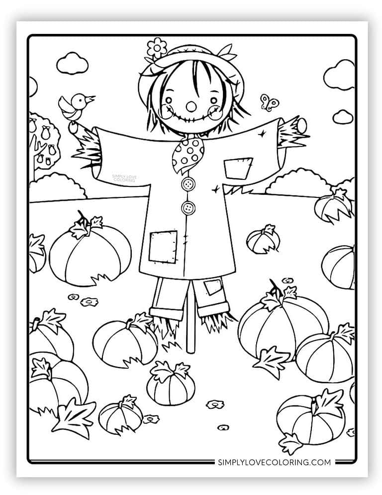 Scarecrow Coloring Pages (Free PDF Printables) - Simply Love Coloring