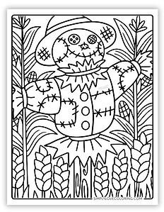 Scarecrow Coloring Pages (Free PDF Printables) - Simply Love Coloring