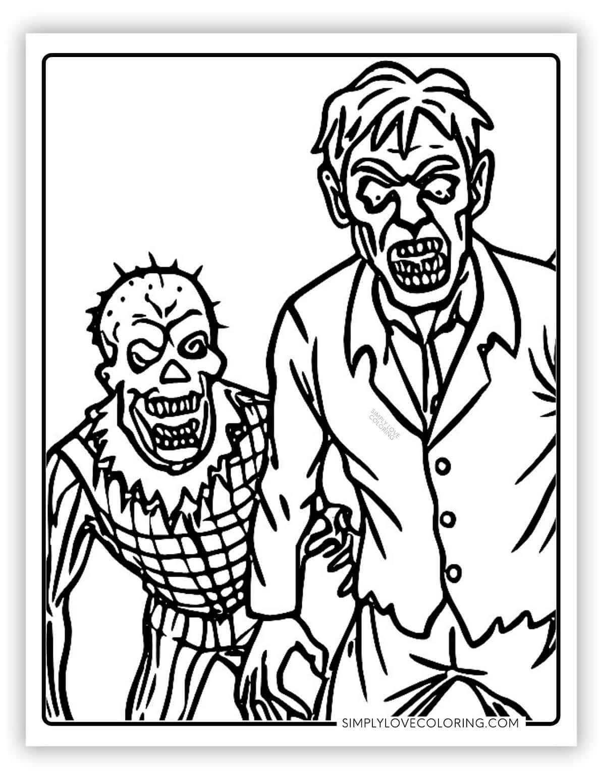 Zombie Coloring Pages (Free PDF Printables) - Simply Love Coloring