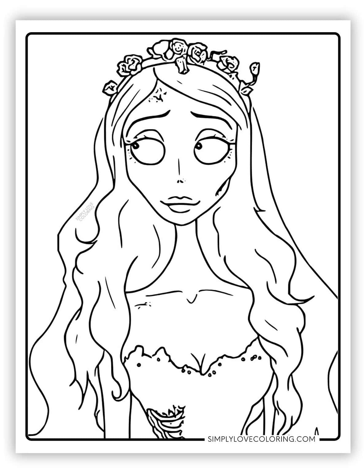 Corpse Bride Coloring Pages (Free PDF Printables) - Simply Love Coloring