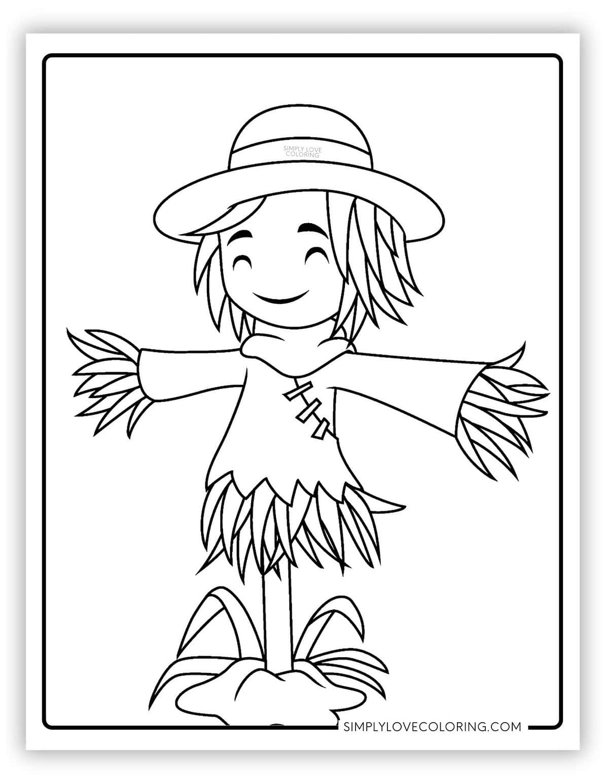 Scarecrow Coloring Pages (Free PDF Printables) - Simply Love Coloring
