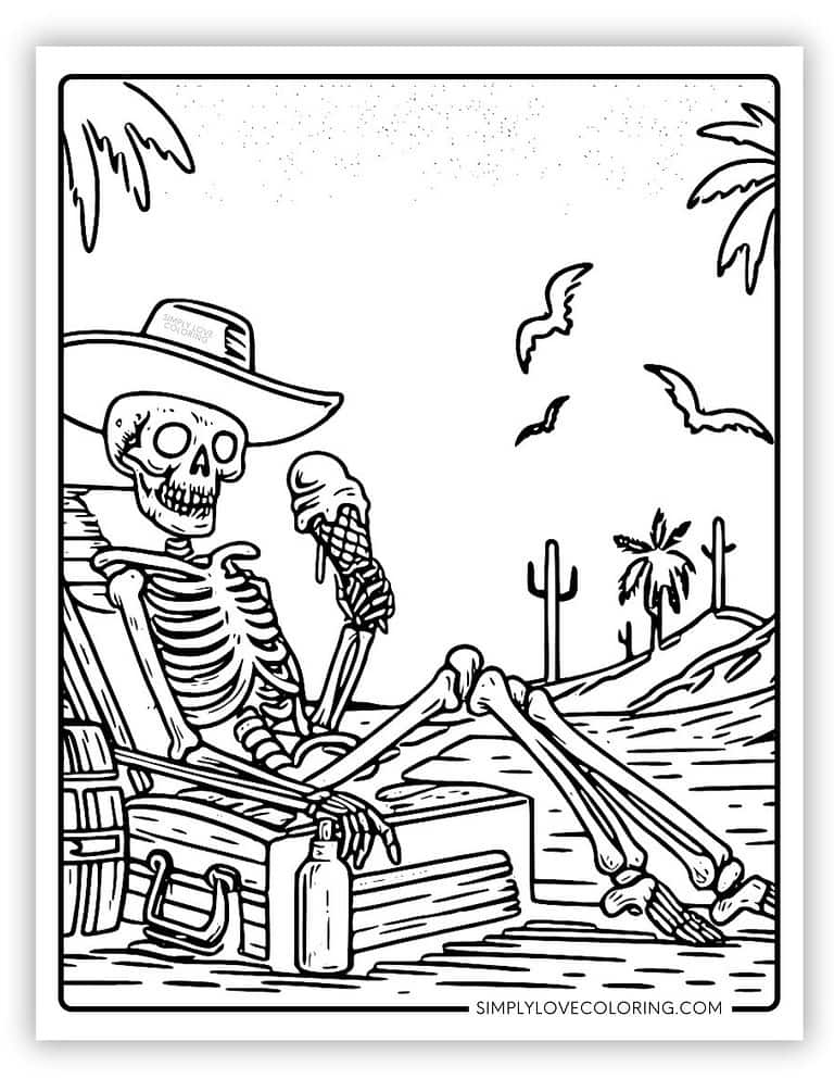 Skeleton Coloring Pages (Free PDF Printables) - Simply Love Coloring
