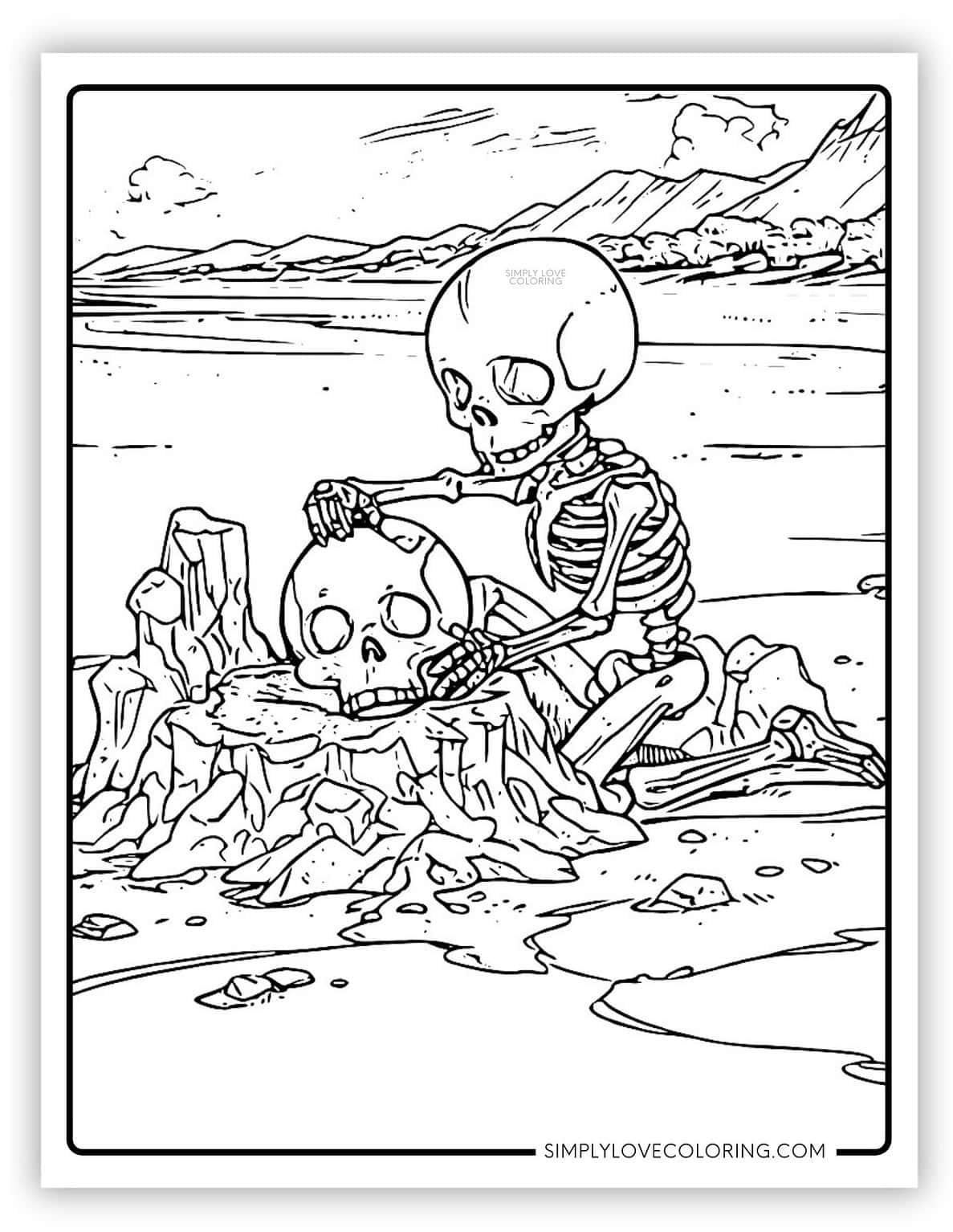 Skeleton Coloring Pages (Free PDF Printables) - Simply Love Coloring