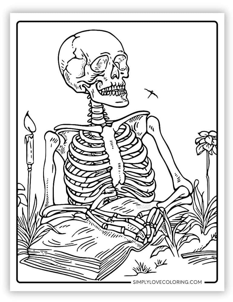 Skeleton Coloring Pages (Free PDF Printables) - Simply Love Coloring