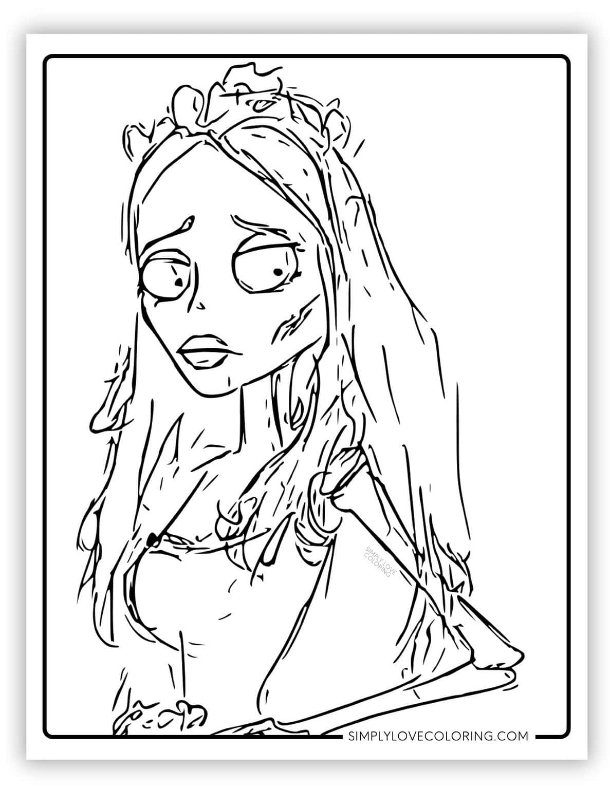 Corpse Bride Coloring Pages (Free PDF Printables) - Simply Love Coloring