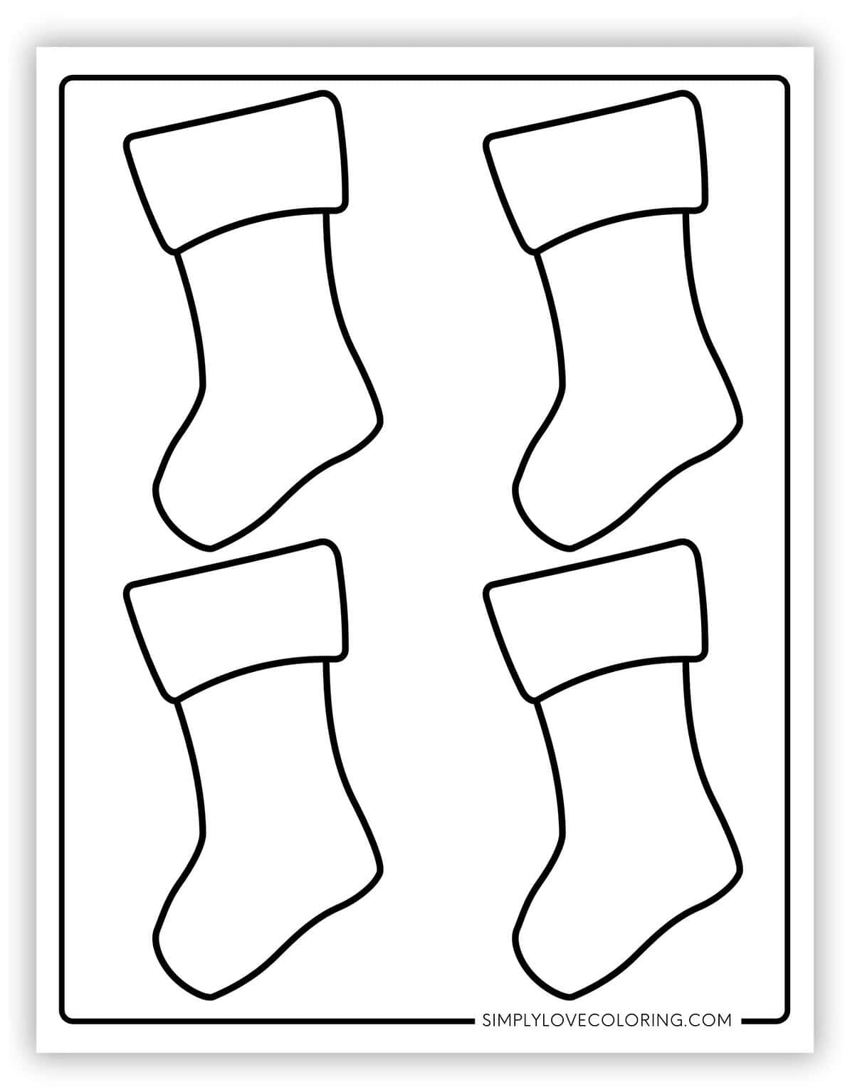 Christmas Stocking Templates (Free PDF Printables) - Simply Love Coloring