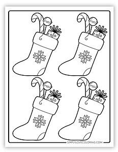 Christmas Stocking Templates (Free PDF Printables) - Simply Love Coloring