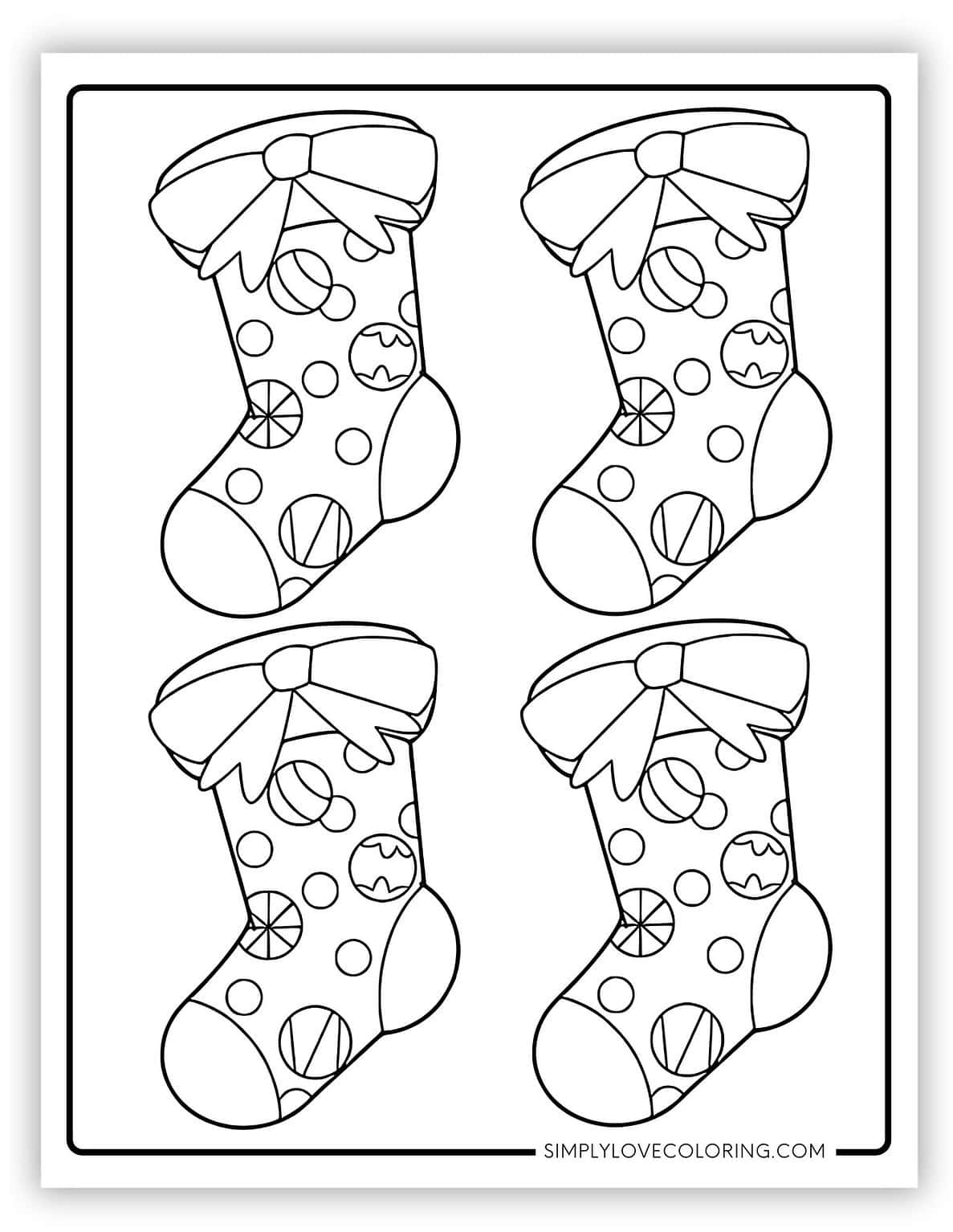 Christmas Stocking Templates (Free PDF Printables) - Simply Love Coloring