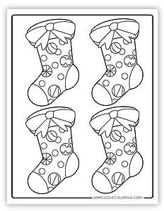 Christmas Stocking Templates (Free PDF Printables) - Simply Love Coloring