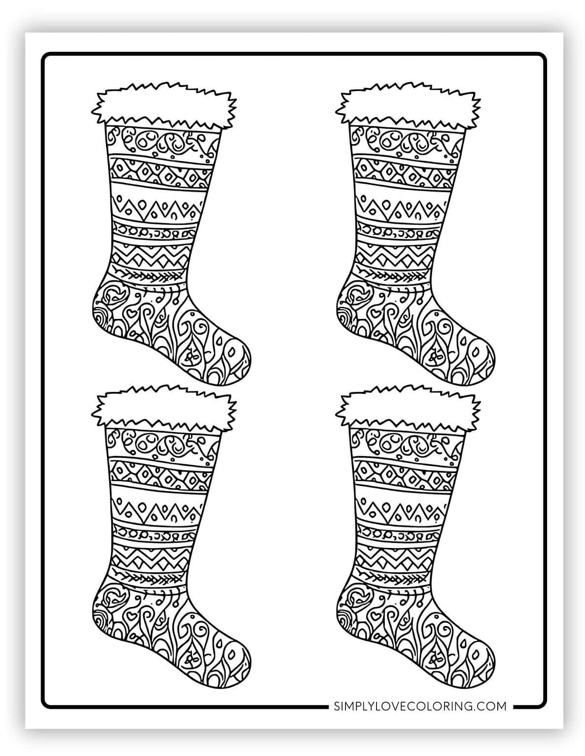 Christmas Stocking Templates (Free PDF Printables) - Simply Love Coloring