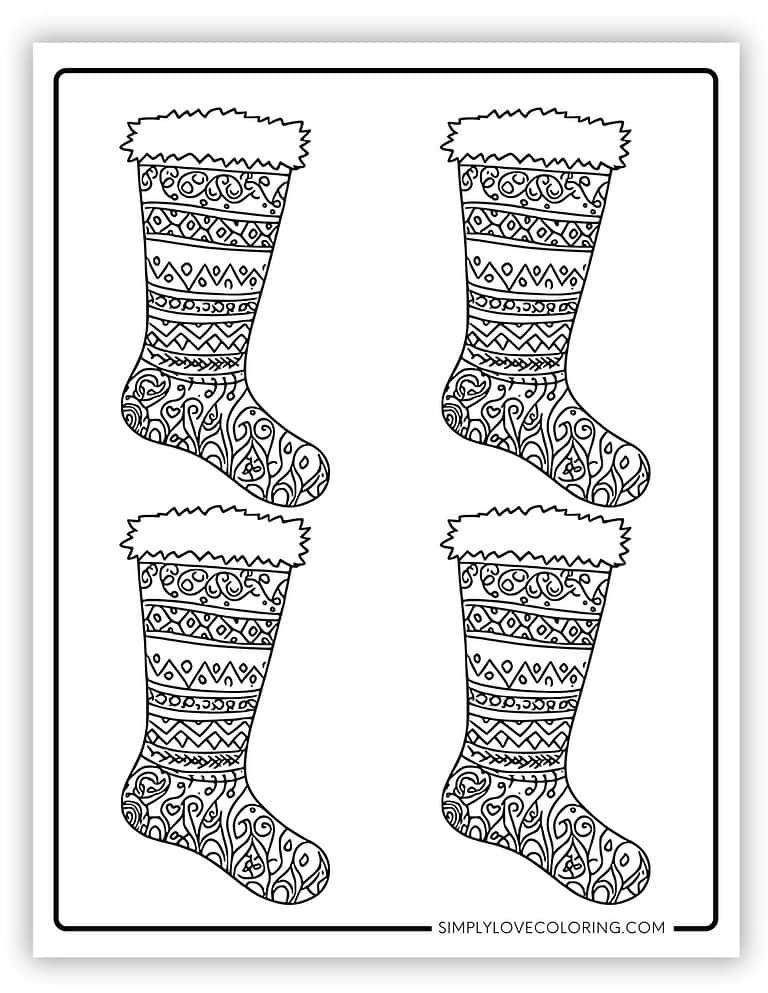 Christmas Stocking Templates (Free PDF Printables) - Simply Love Coloring
