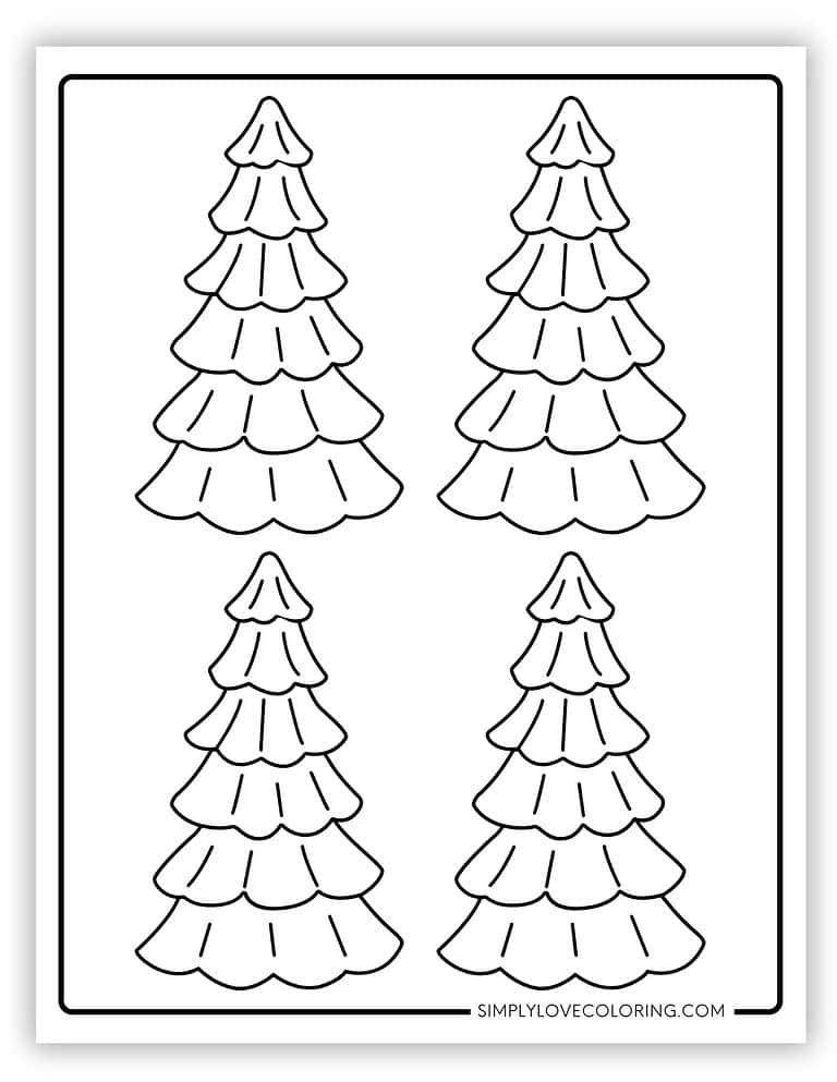 Christmas Tree Templates (Free PDF Printables) - Simply Love Coloring