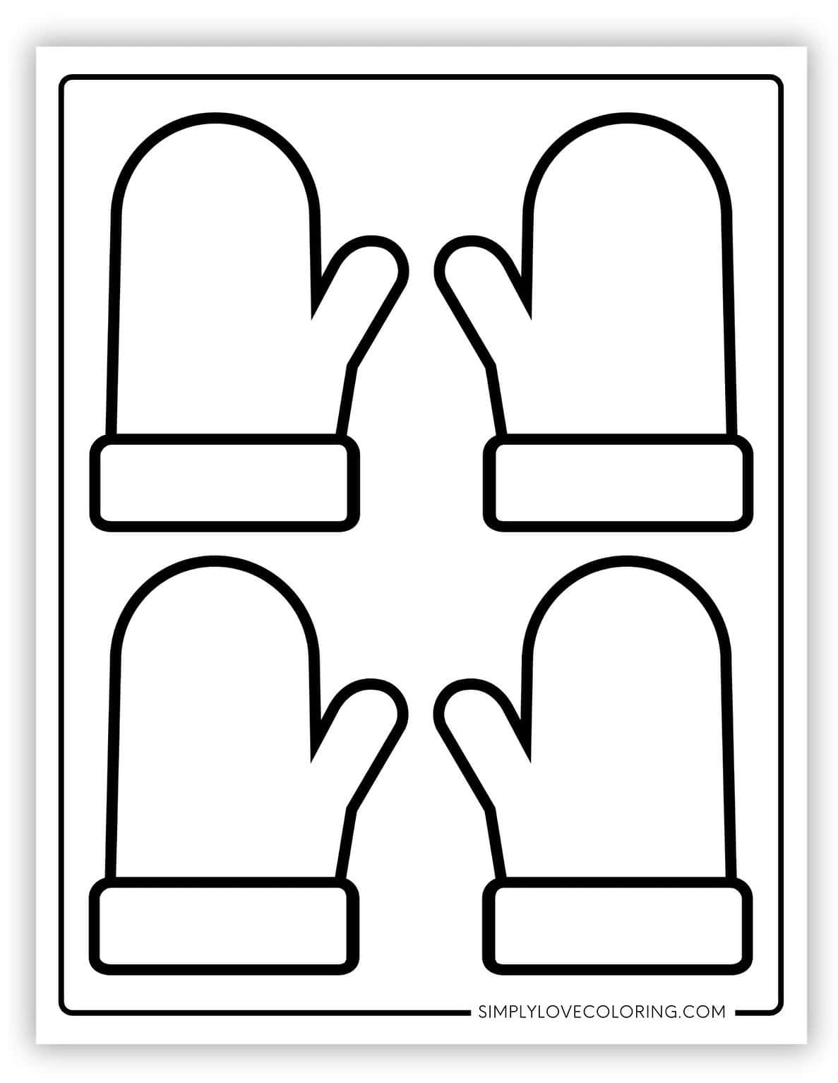 Mitten Templates (Free PDF Printables) – Simply Love Coloring