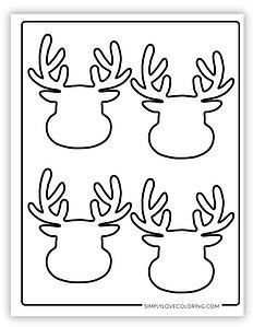 Reindeer Templates (Free PDF Printables) - Simply Love Coloring