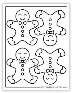 Gingerbread Man Templates (Free PDF Printables) - Simply Love Coloring