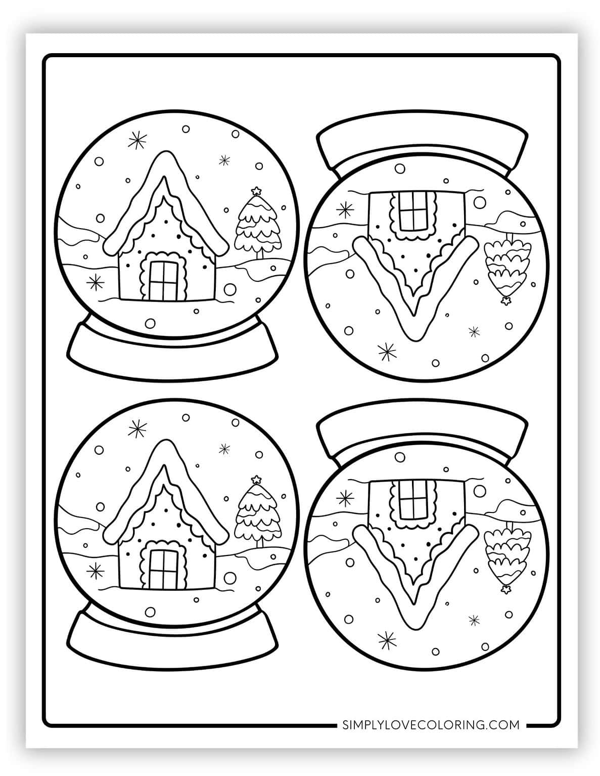 Snow Globe Templates (Free PDF Printables) - Simply Love Coloring