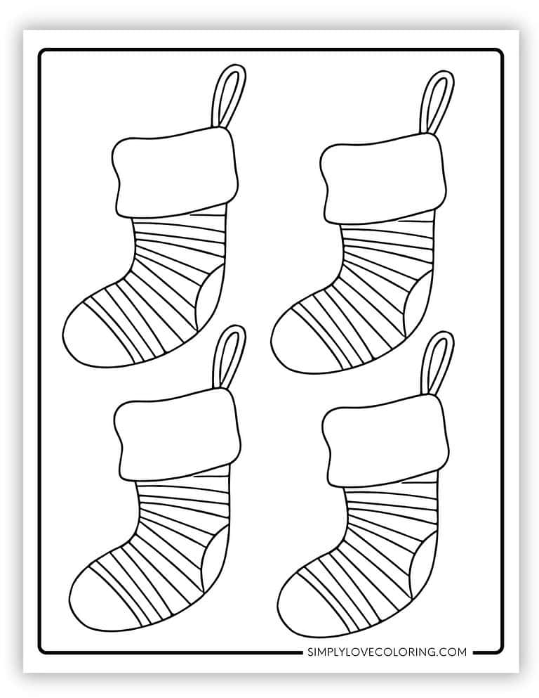 Christmas Stocking Templates (Free PDF Printables) - Simply Love Coloring
