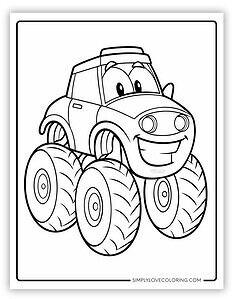 Monster Truck Coloring Pages - Simply Love Coloring