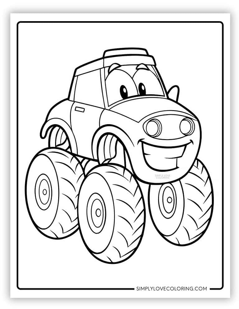 Monster Truck Coloring Pages - Simply Love Coloring