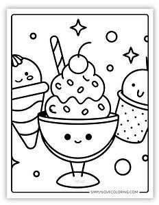 Ice Cream Coloring Pages (Free PDF Printables) - Simply Love Coloring