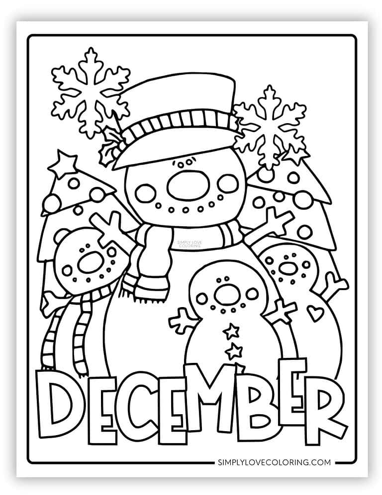 December Coloring Pages (Free PDF Printables) - Simply Love Coloring