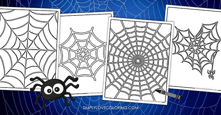 Spider Web Coloring Pages (Free PDF Printables) - Simply Love Coloring