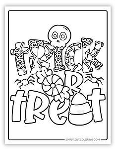 Trick or Treat Coloring Pages (Free PDF Printables) - Simply Love Coloring