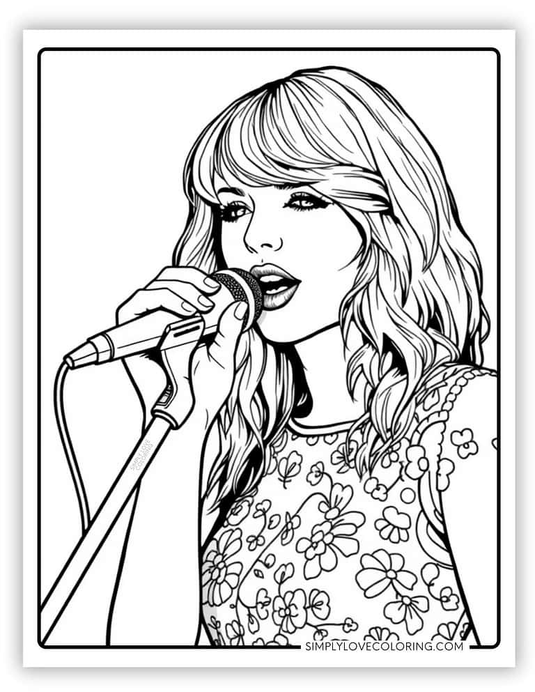 Taylor Swift Coloring Pages (Free PDF Printables) - Simply Love Coloring