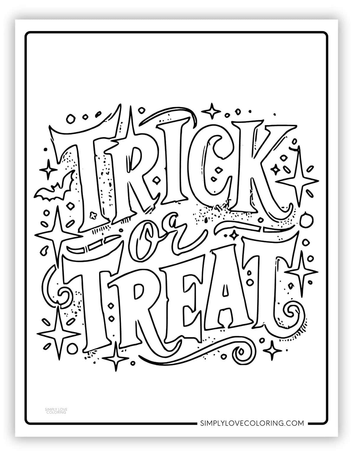 Trick or Treat Coloring Pages (Free PDF Printables) - Simply Love Coloring