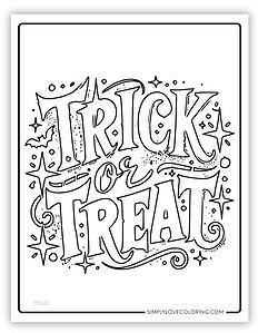 Trick or Treat Coloring Pages (Free PDF Printables) - Simply Love Coloring