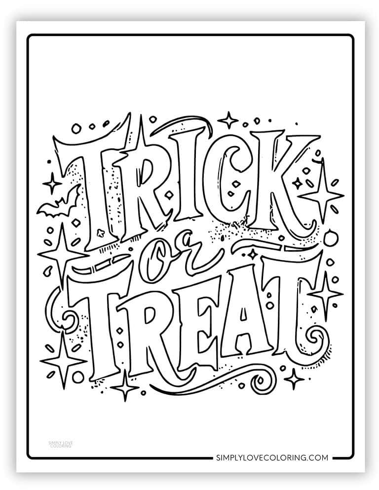 Trick or Treat Coloring Pages (Free PDF Printables) - Simply Love Coloring