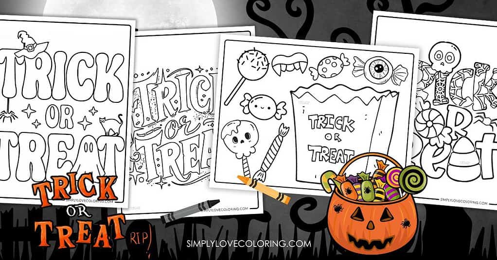 Trick or Treat Coloring Pages (Free PDF Printables) - Simply Love Coloring