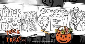 Trick or Treat Coloring Pages (Free PDF Printables) - Simply Love Coloring
