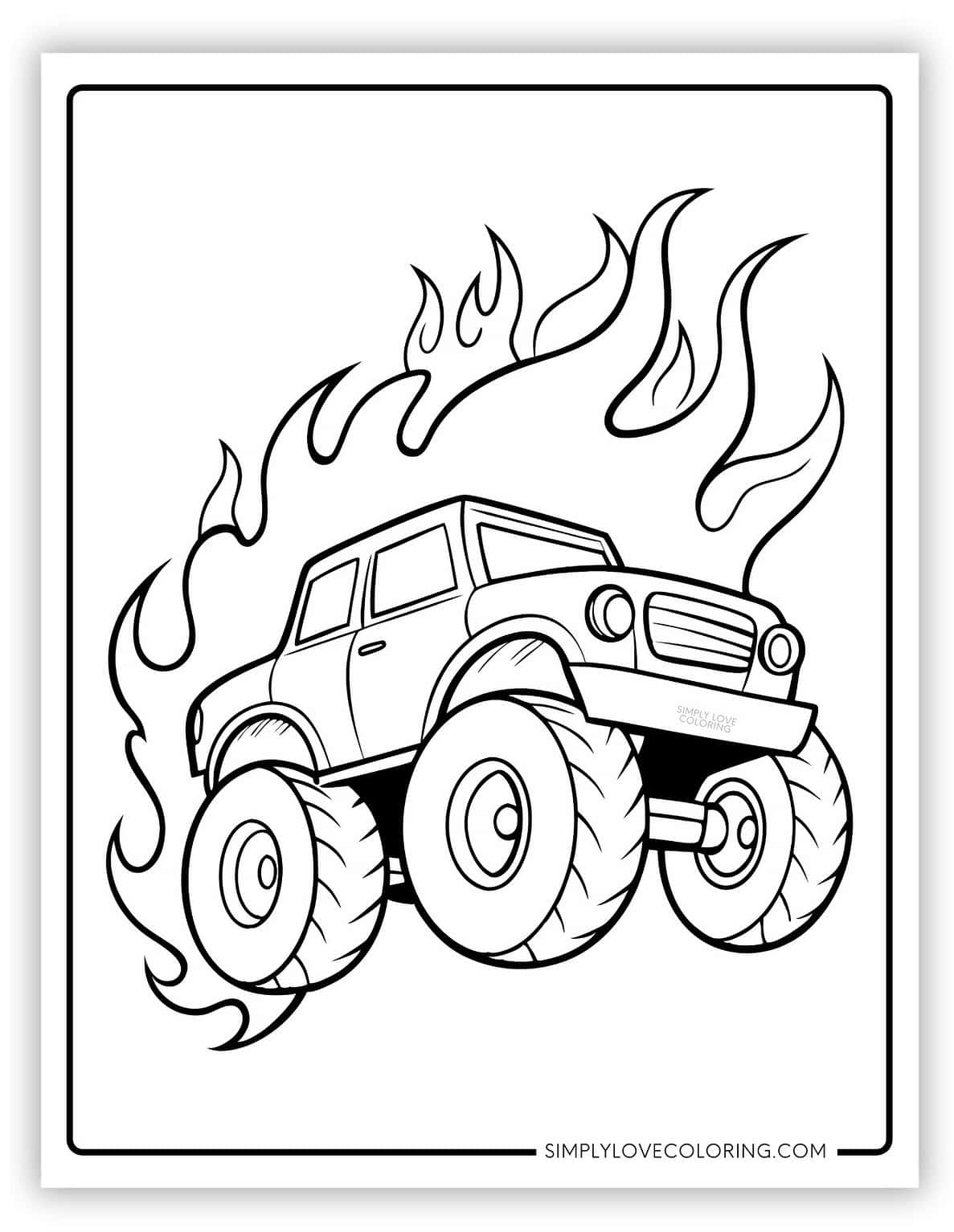 Monster Truck Coloring Pages - Simply Love Coloring