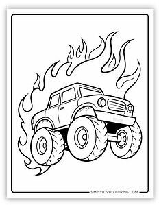 Monster Truck Coloring Pages - Simply Love Coloring