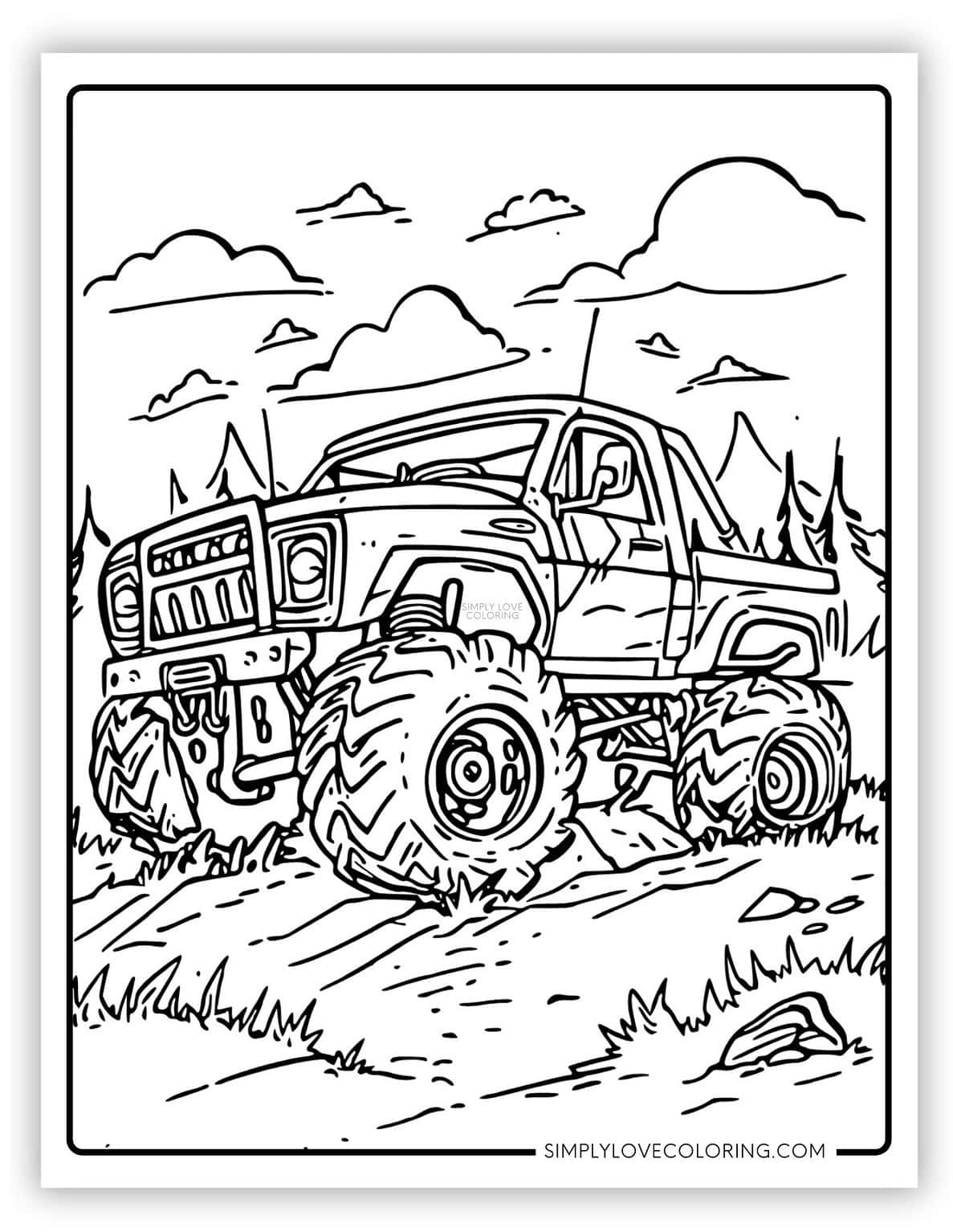 Monster Truck Coloring Pages - Simply Love Coloring