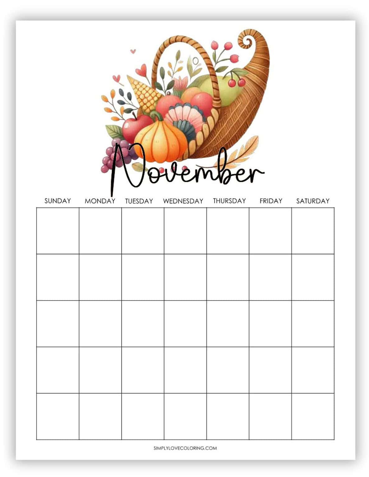 November Planner Printables (Free PDF Downloads) – Simply Love Coloring