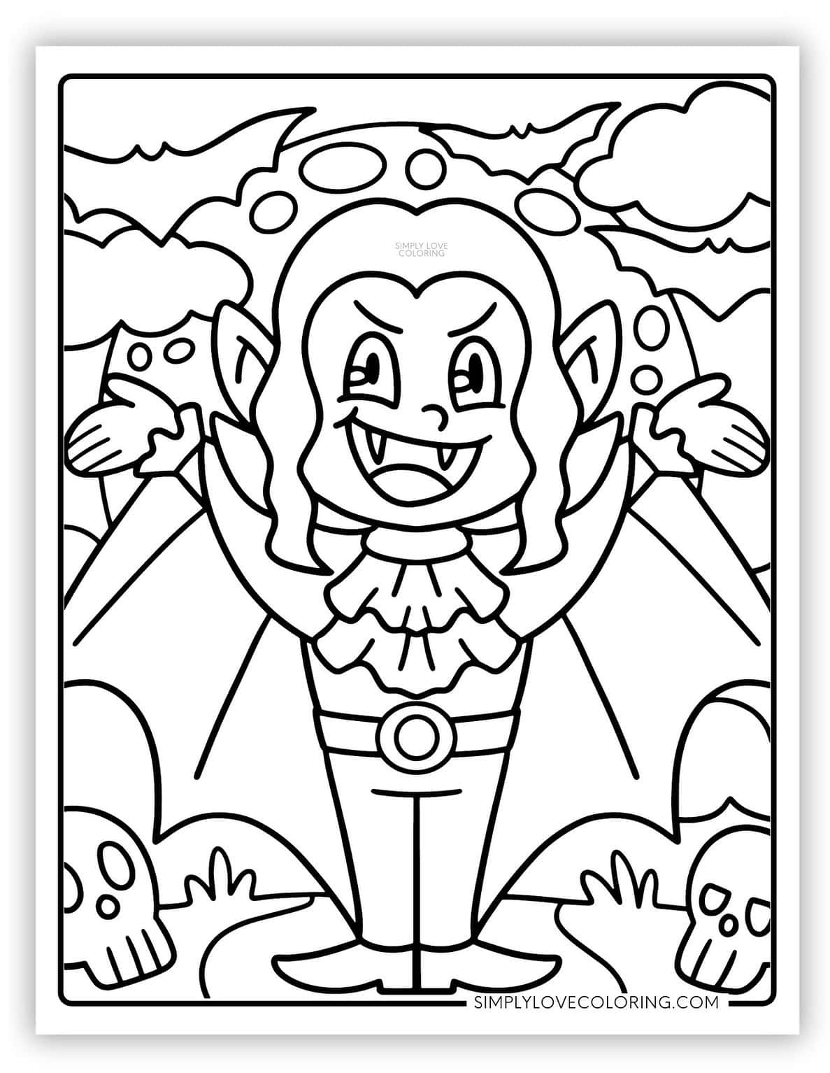Vampire Coloring Pages (Free PDF Printables) - Simply Love Coloring