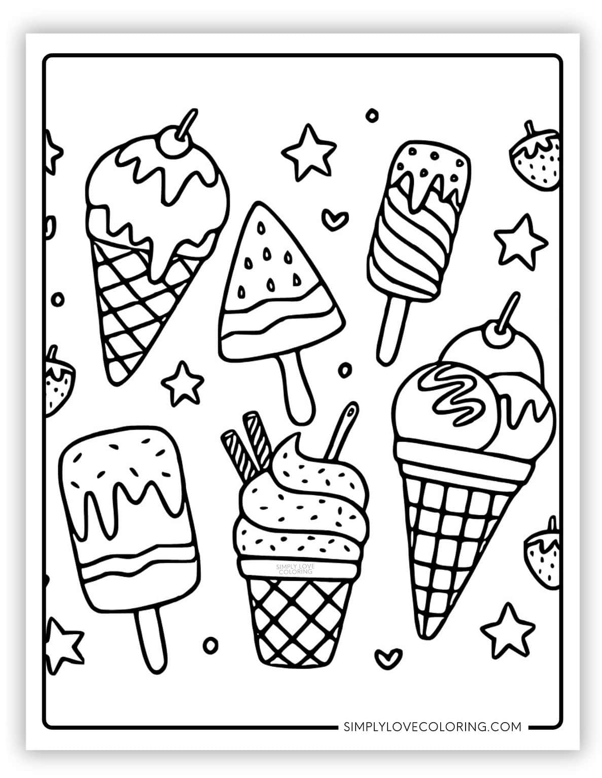 Ice Cream Coloring Pages (Free PDF Printables) - Simply Love Coloring