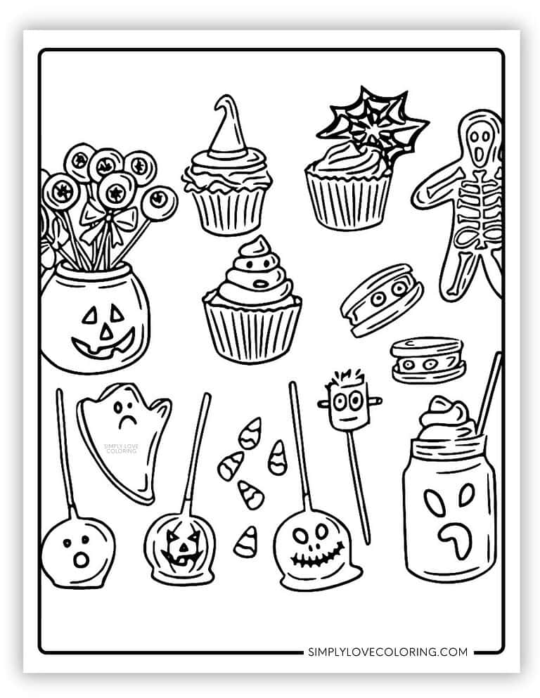 Halloween Candy Coloring Pages (Free PDF Printables) - Simply Love Coloring