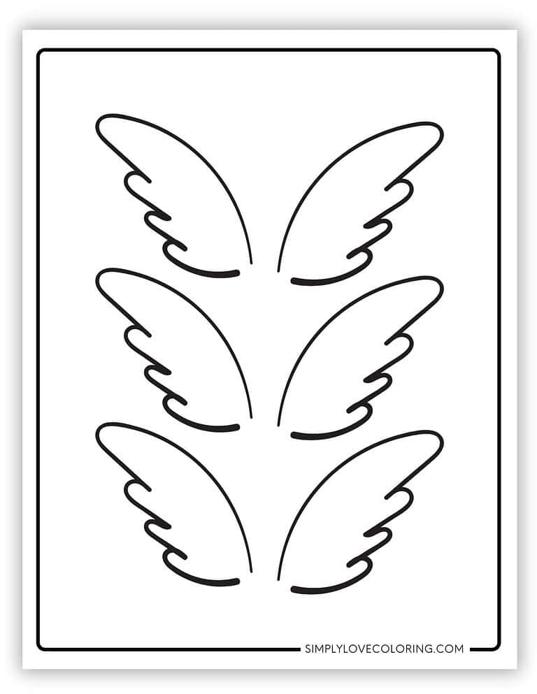 Angel Wing Templates (Free PDF Printables) - Simply Love Coloring