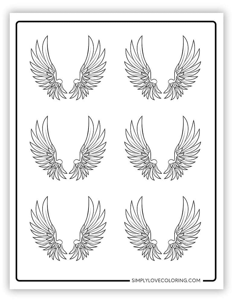 Angel Wing Templates (Free PDF Printables) - Simply Love Coloring