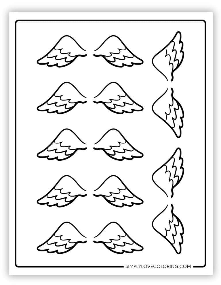 Angel Wing Templates (Free PDF Printables) - Simply Love Coloring