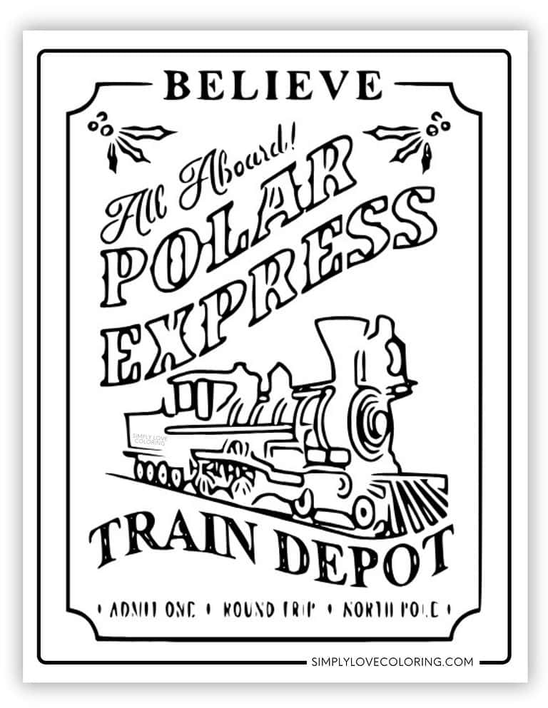Polar Express Coloring Pages (Free PDF Printables) - Simply Love Coloring